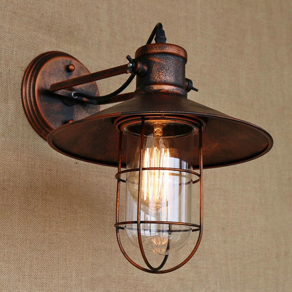 Antique Retro Copper Sconces Vintage Rustic LED Wall Light Fixture ...