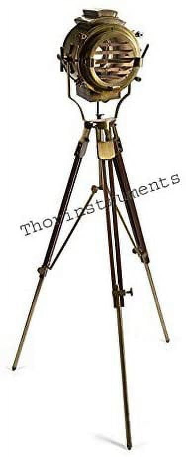 Antique Retro Hollywood Searchlight Floor Lamp Tripod Lighting ...