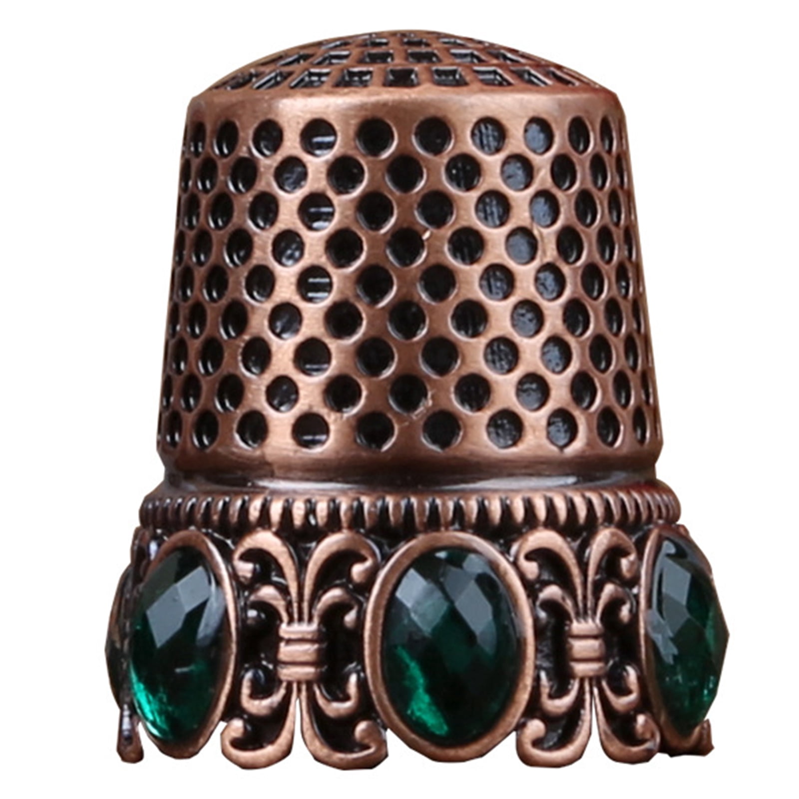 Antique Rhinestones Metal Thimble Finger Finger Tip Protectors Cover ...