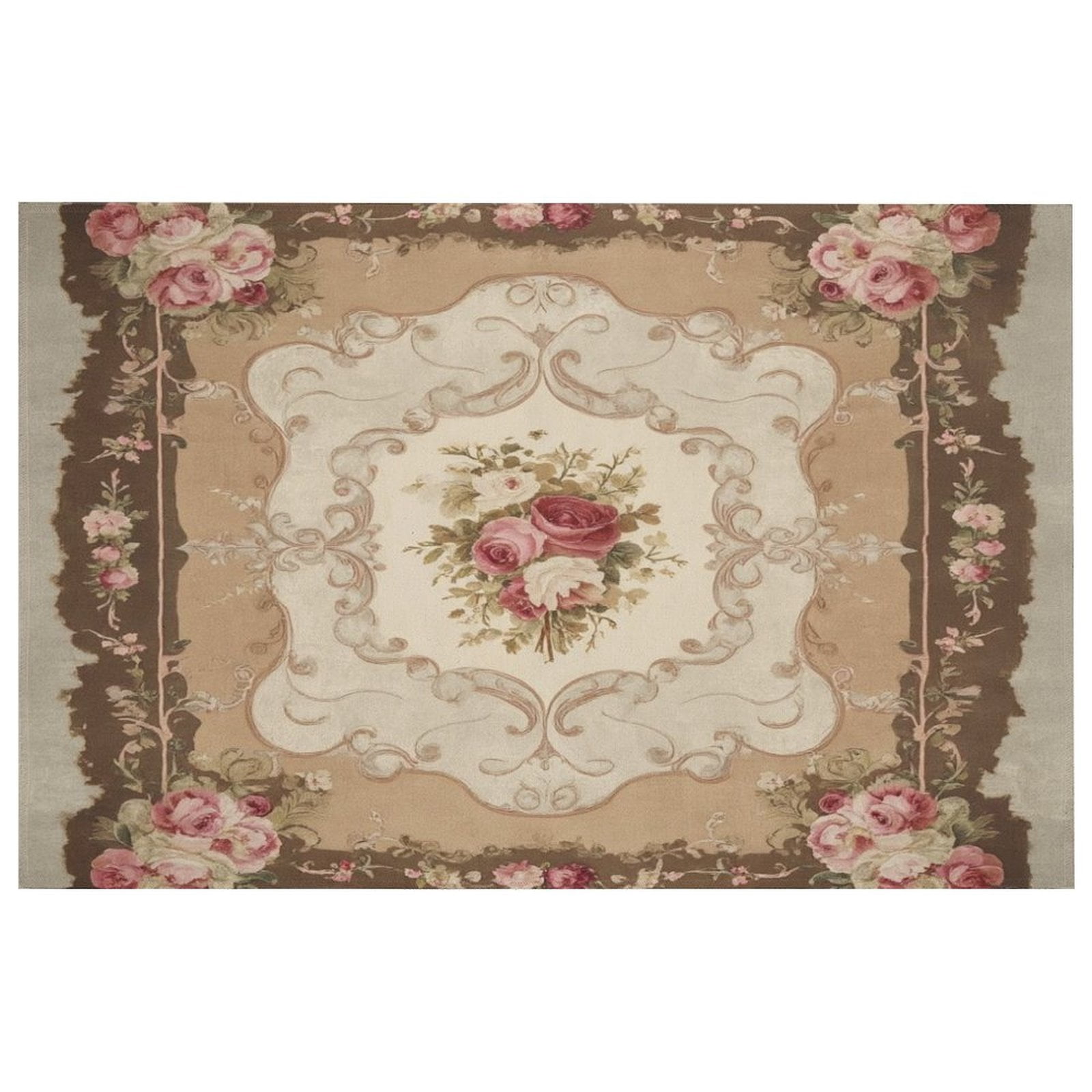 Antique Rose Floral French Aubusson Adult Home Decor Bedroom Living ...