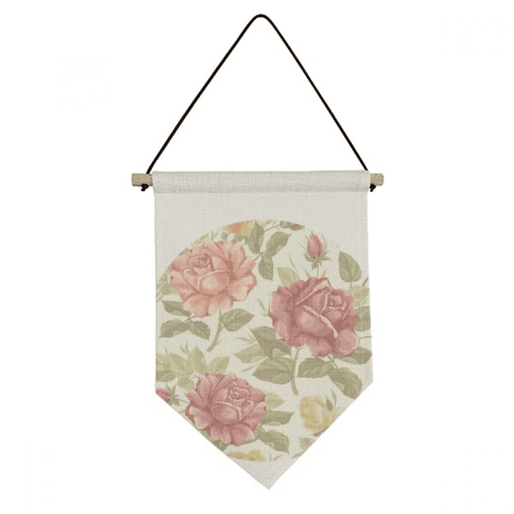 Antique Rose Watercolor Flower Canvas Flag Hanging Wall Art Decor ...