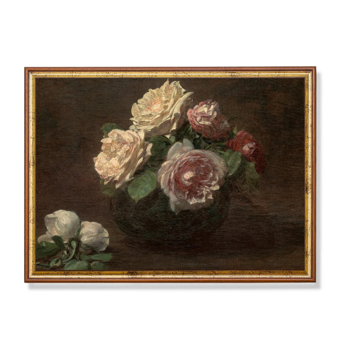 Antique Roses Still Life Vintage French Cottage Art Home Decor, 8x12 ...