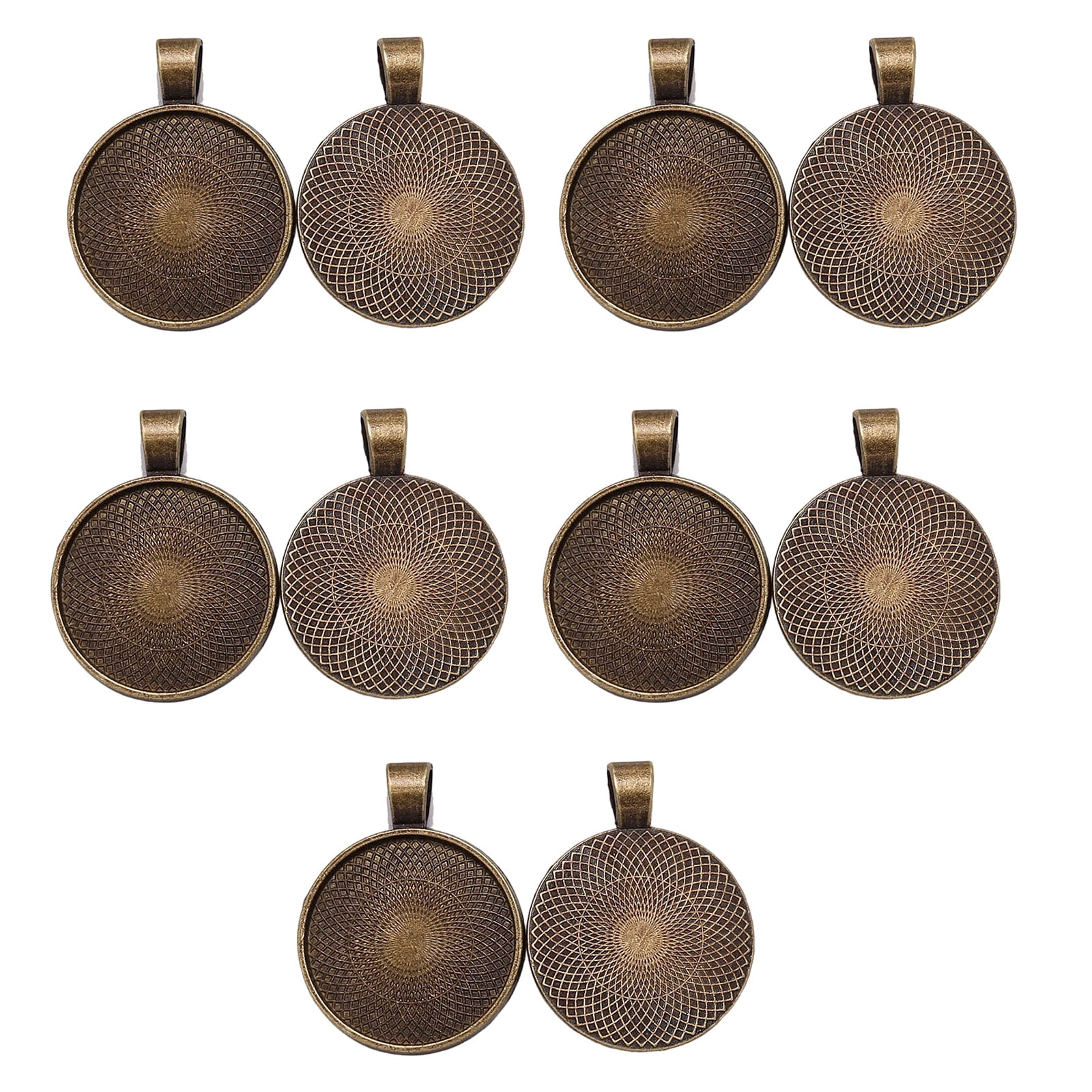 Antique Round Pendant Tray with Zinc Alloy Construction for Necklace ...