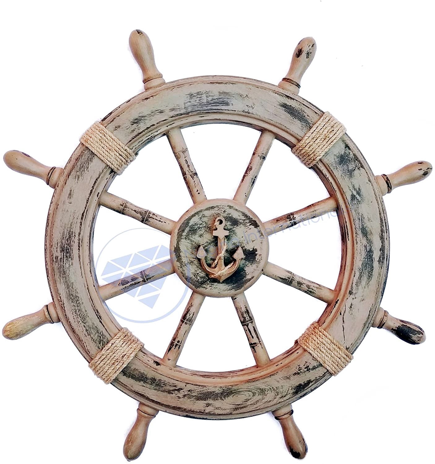 Antique Rustic Brown Vintage Nautical Ship Wheel | Pirate's Aged Gift ...