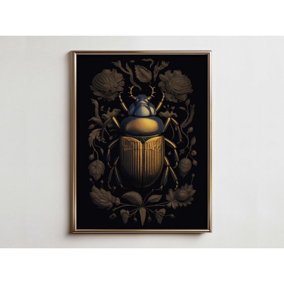 Antique Scarab Beetle Art Print, Dark Academia Decor Home Decor #660 ...