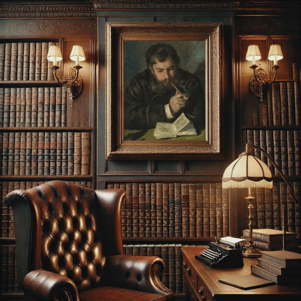 Antique Scholar Poster Bearded Man Reading Portrait Home Decor UNFRAMED ...