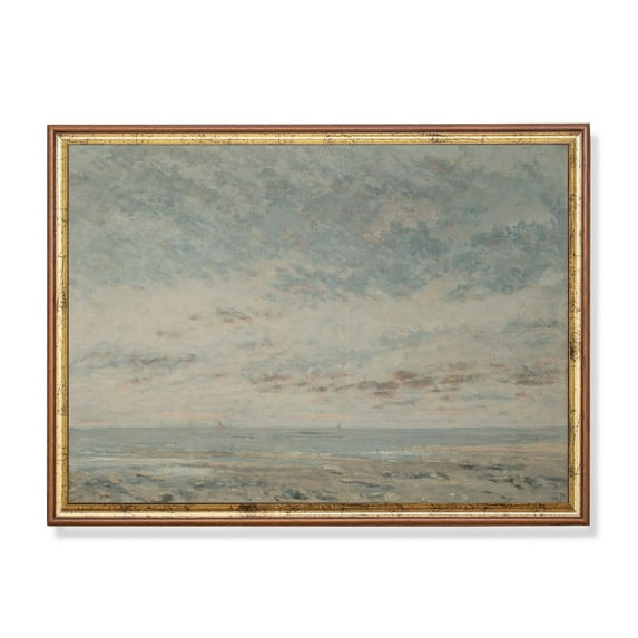 Antique Seascape Sky Poster Serene Coastal Horizon Home Decor UNFRAMED ...