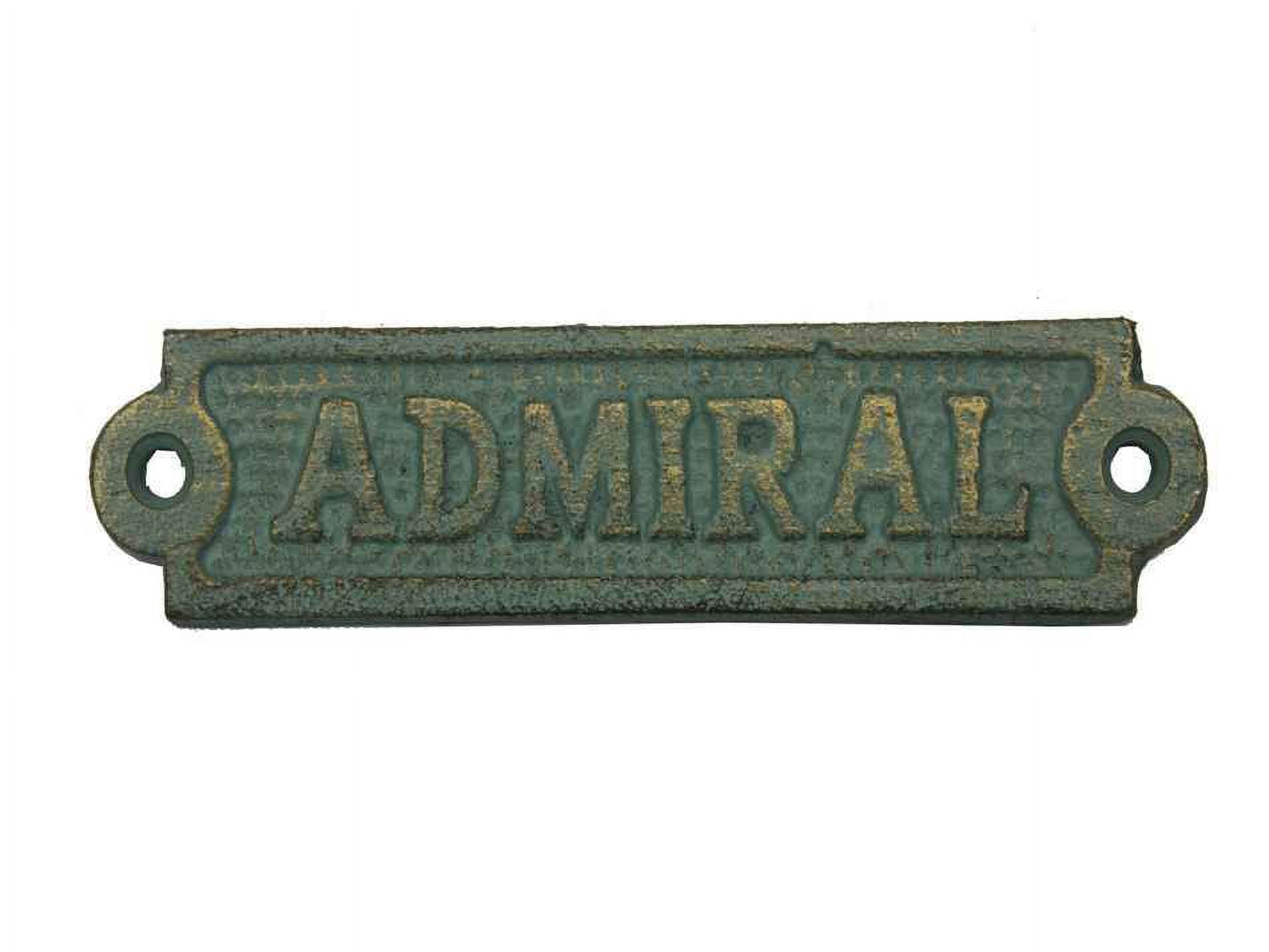 Antique Seaworn Bronze Cast Iron Admiral Sign 6"" - Walmart.com