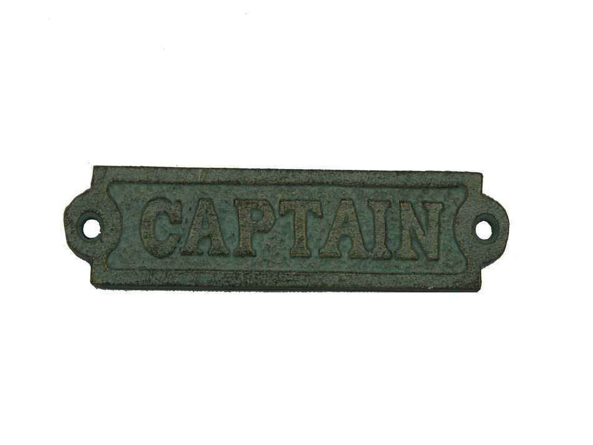 Antique Seaworn Bronze Cast Iron Captain Sign 6"" - Walmart.com