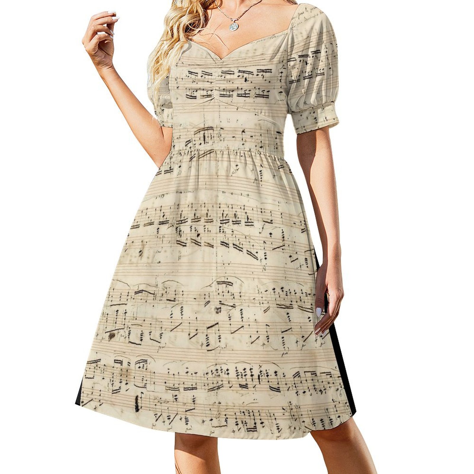 Antique Sheet Music Chopin Manuscript Sleeveless Dress dresses for ...