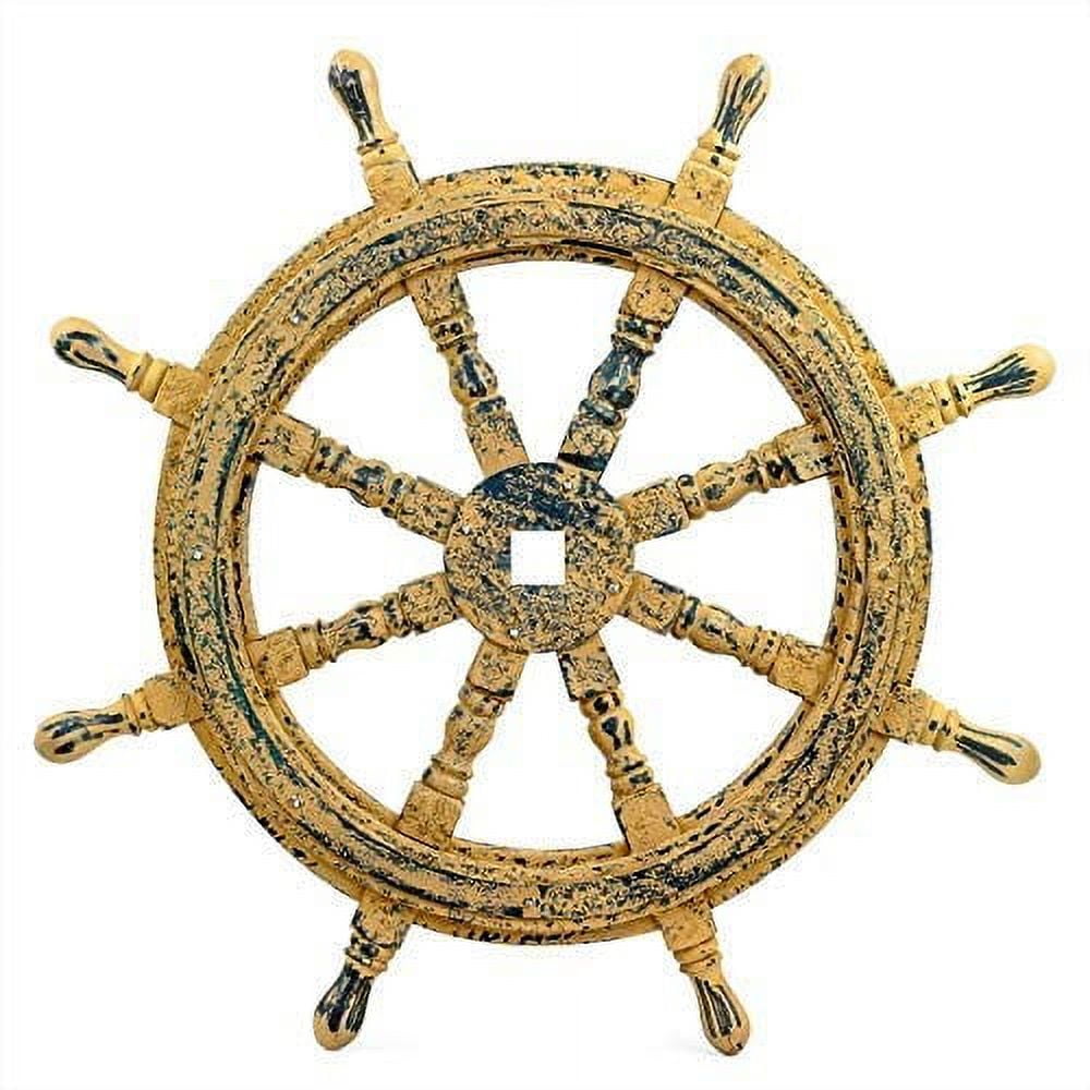 "Antique Shipwrecked Rustic Old Age Style Wooden Ship Wheel | Pirate's ...