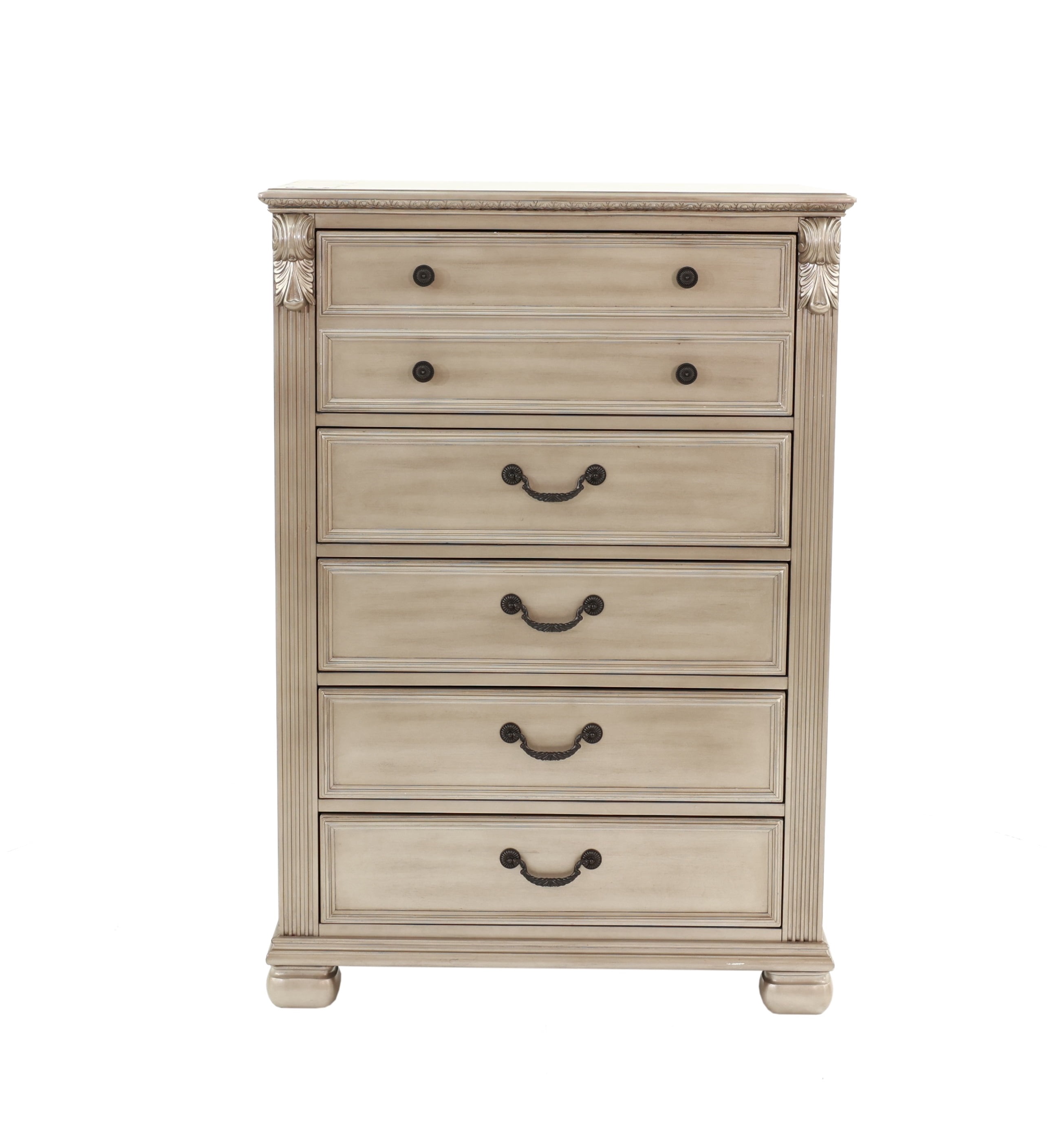 Antique Silver 1pc Chest Of Drawers Storage Bedroom Furniture ...
