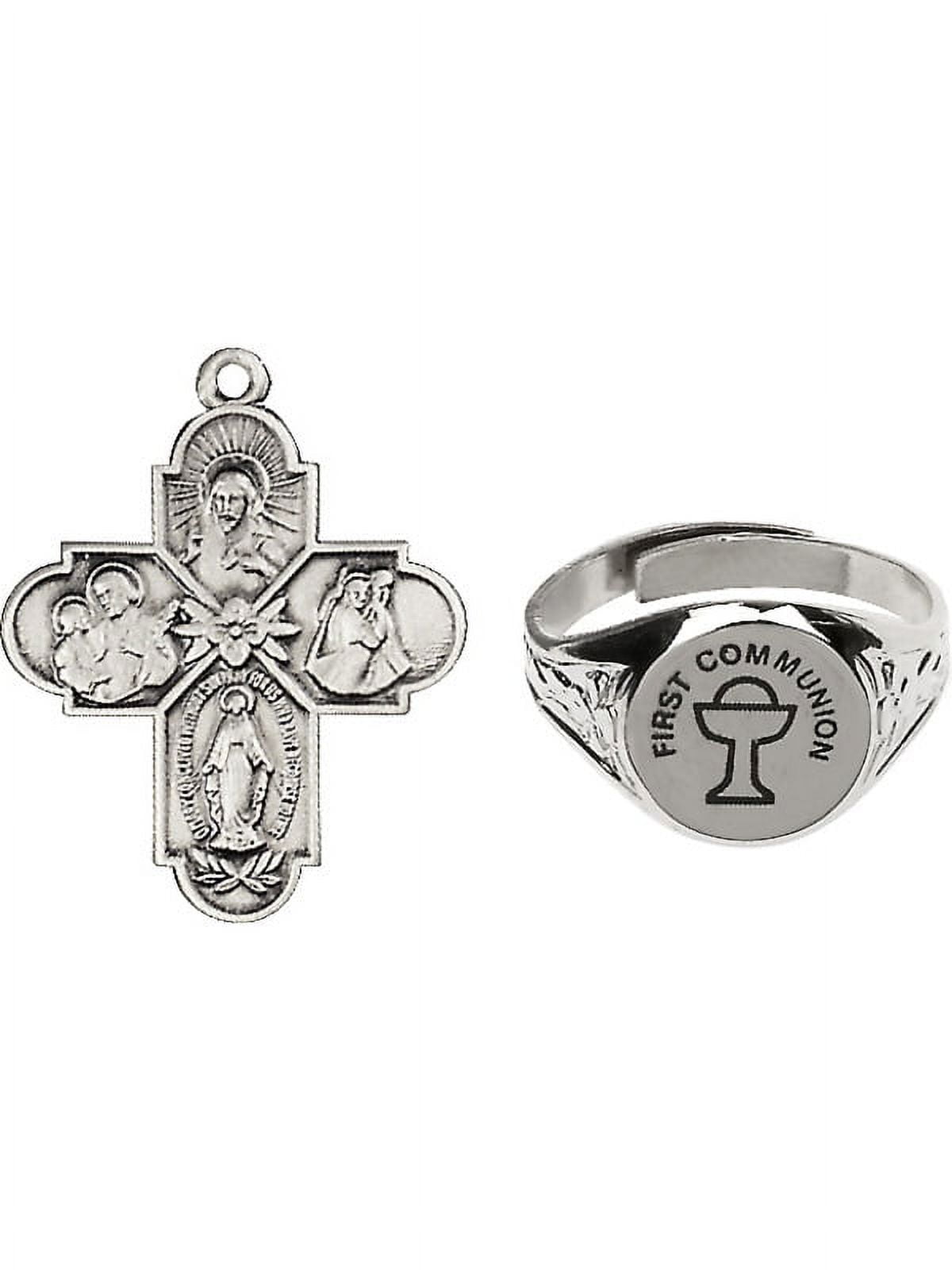 Antique Silver 4-Way Communion Ring Set - Walmart.com