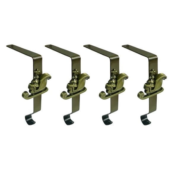 Antique Silver Carriage Wreath Fireplace Stainless Iron Hook 4pc Hook ...