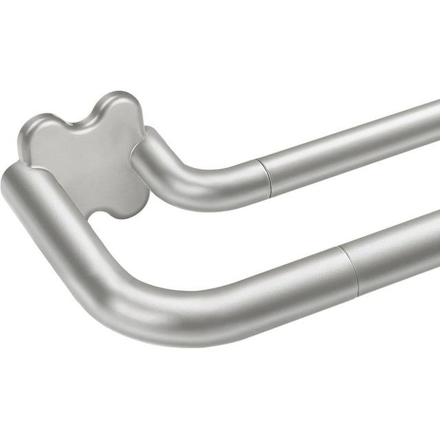 Antique Silver Double Curtain Rods, Blackout Wrap Around Curtain Rods ...