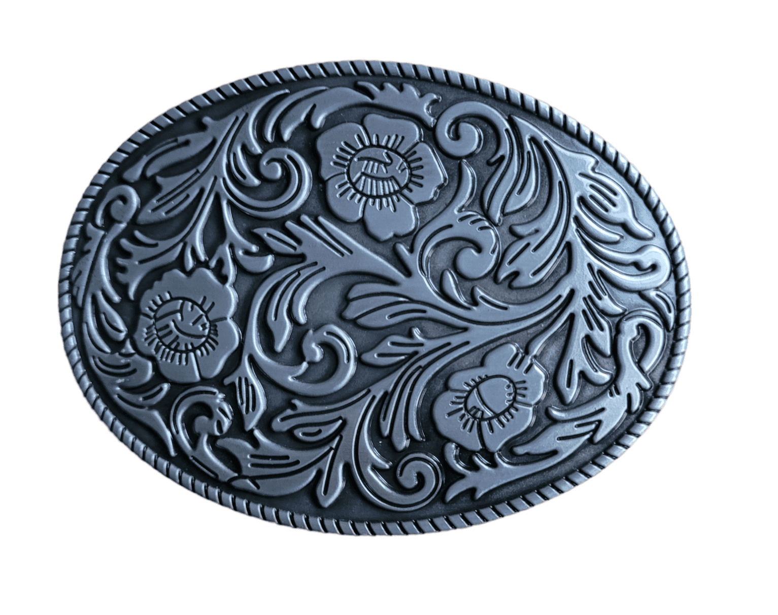 Antique Silver Finish Pewter Western Floral Belt Buckle by MDream ...