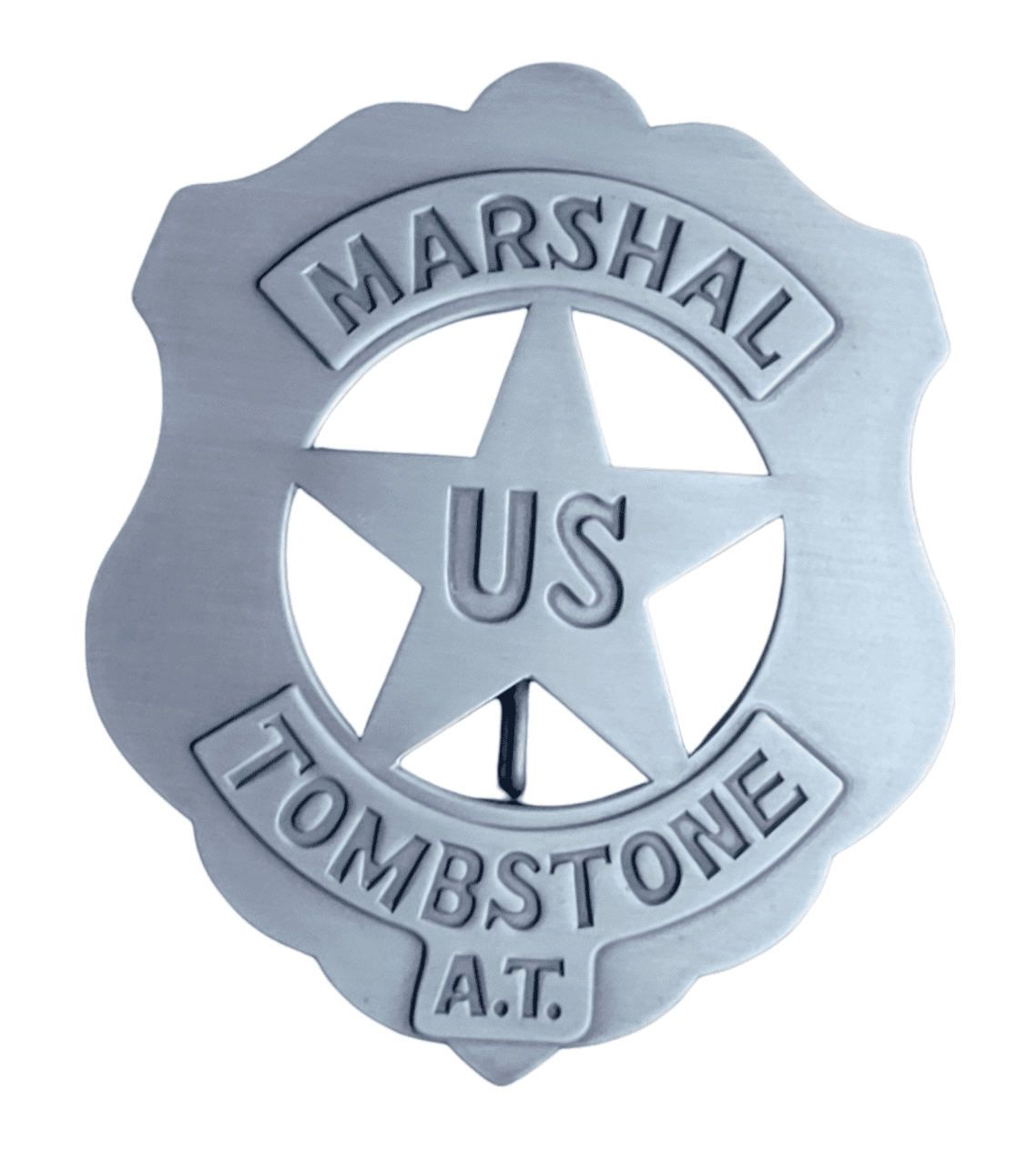 Antique Silver Finish Western Tombstone Arizona Territory US Marshal ...
