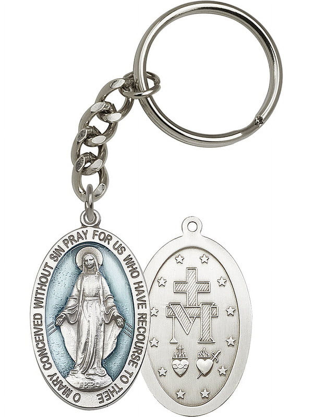 Antique Silver-Plated Miraculous Keychain 1 5/8 x 1 inches - Walmart.com