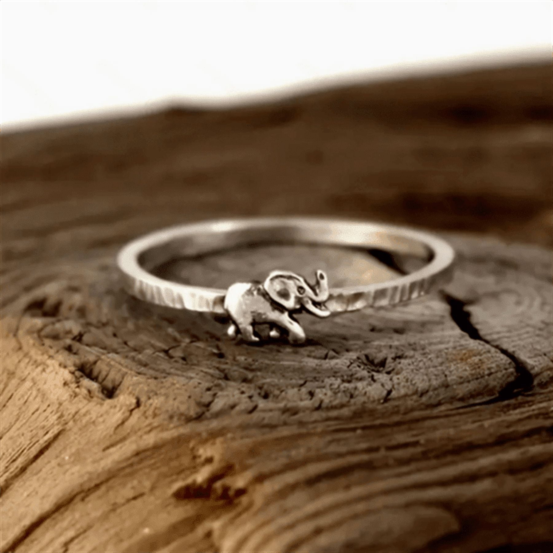 Antique Silver Vintage Cute Elephant Design Ring, Fashionable Simple ...