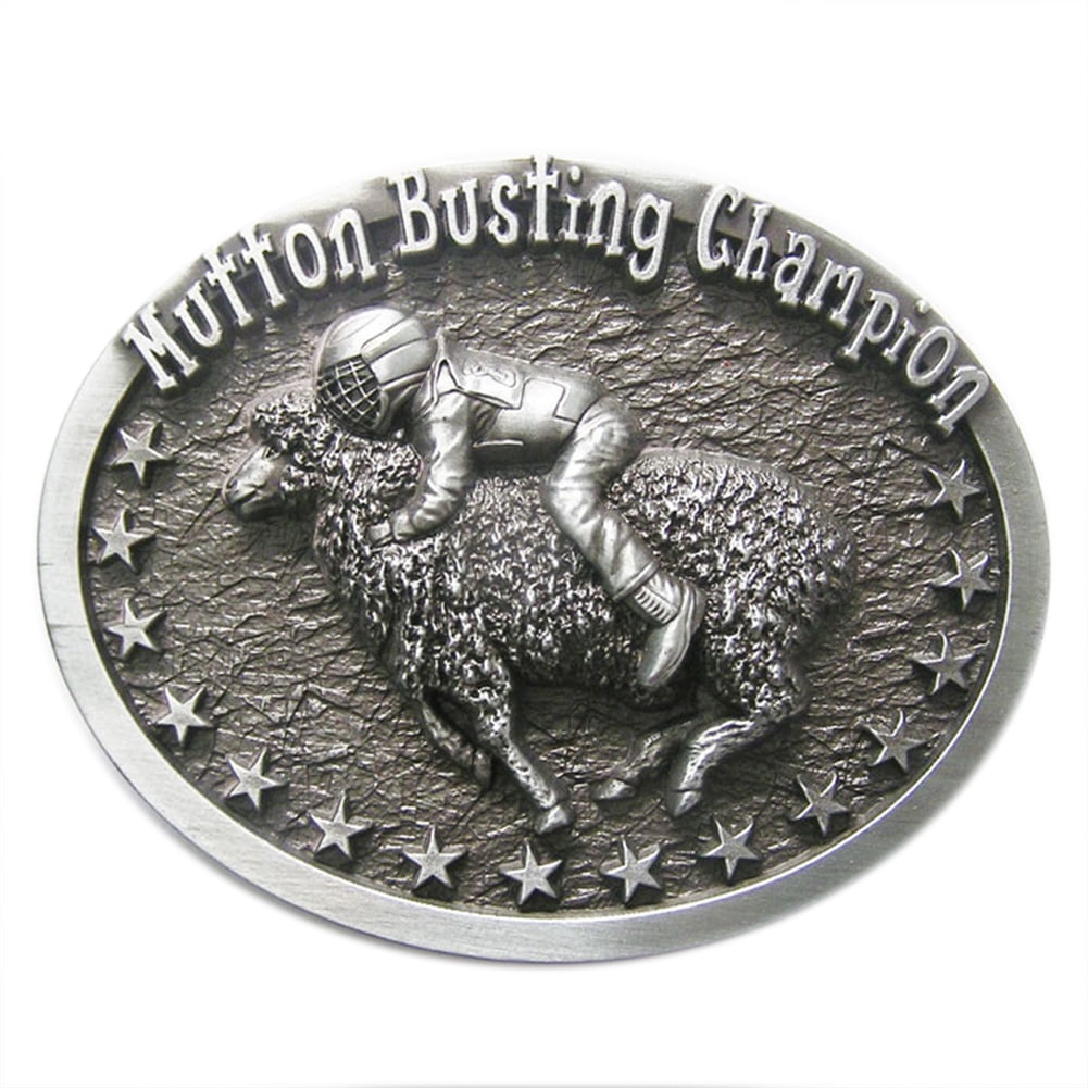 Antique Silver Vintage Style Oval Mutton Busting Champion Western Belt ...