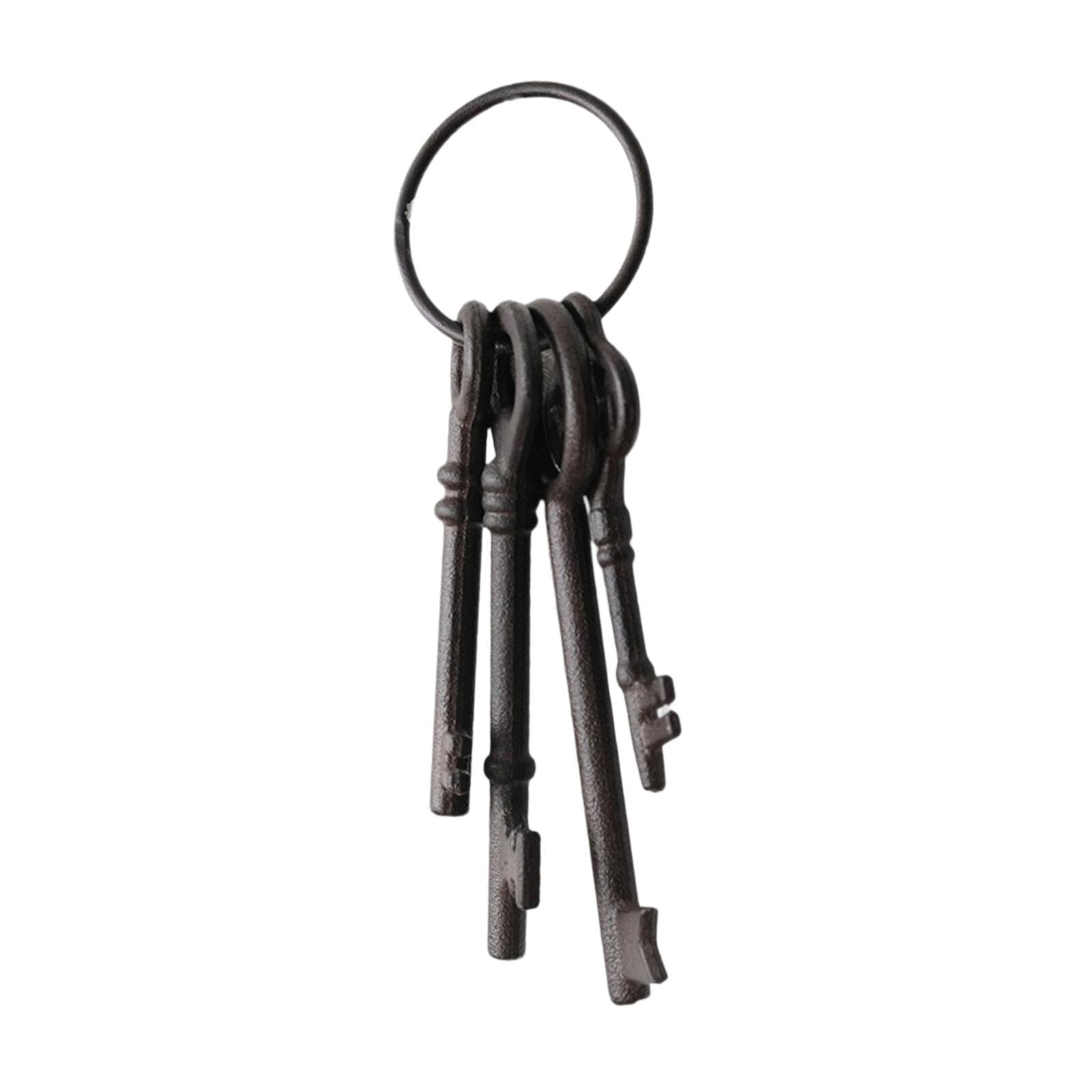 Antique Skeleton Key Ring Vintage Cast Iron Keys Large Iron Accent for ...