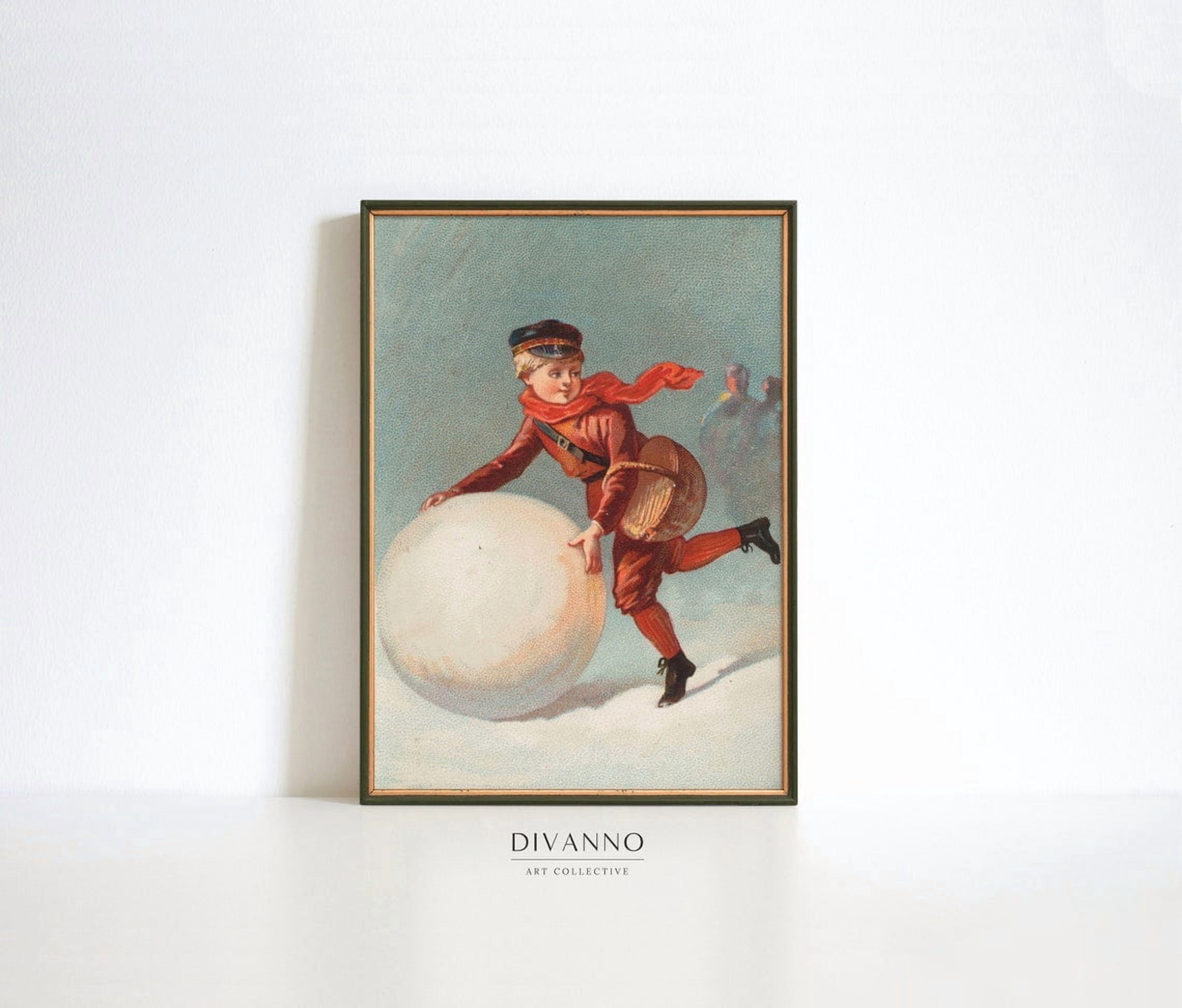 Antique Snow Play Winter Games Poster, Unframed Size 16x24 - Walmart.com