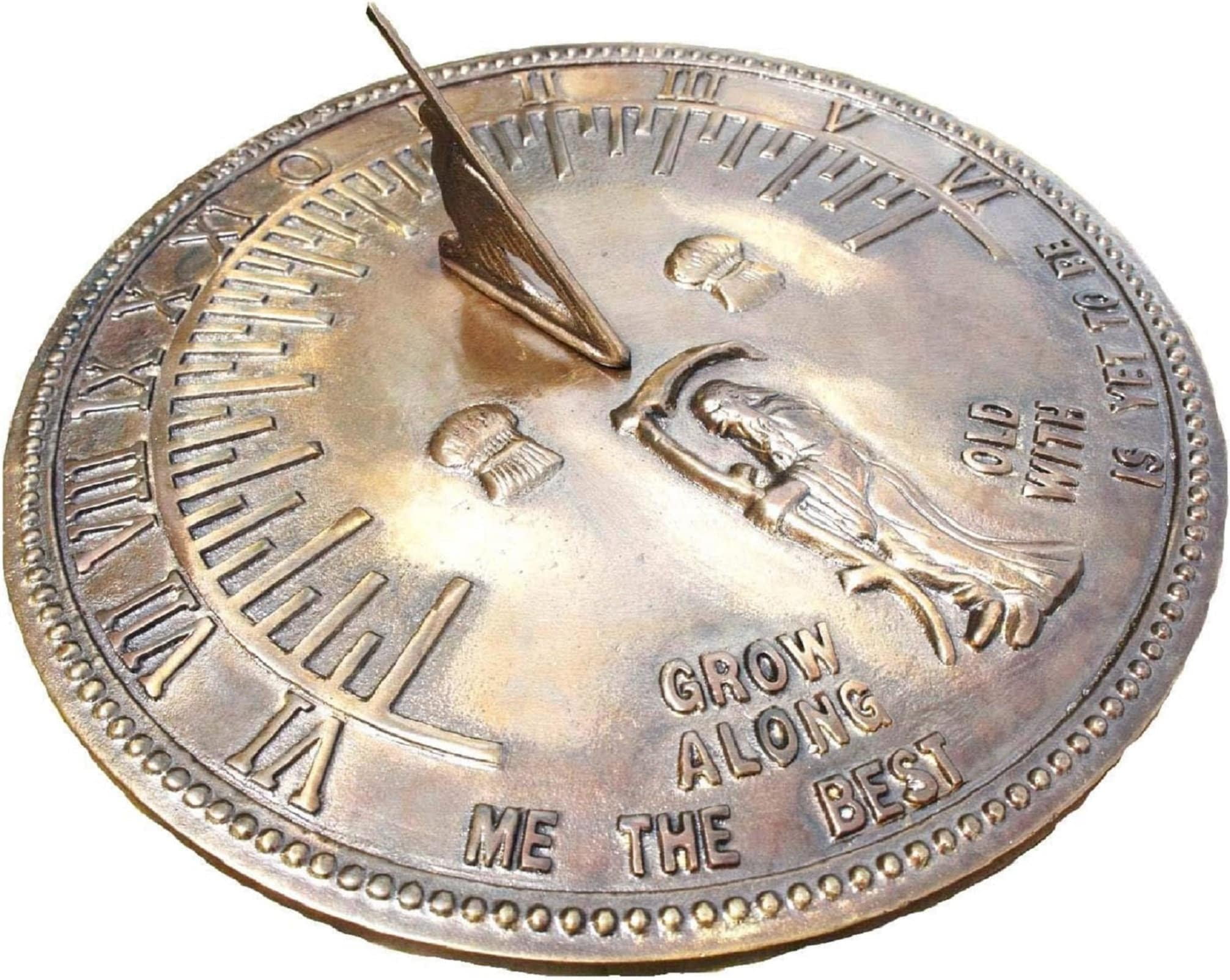 Antique Solid Brass 'Old Father Time' Ornamental Sundial (10" Diameter ...