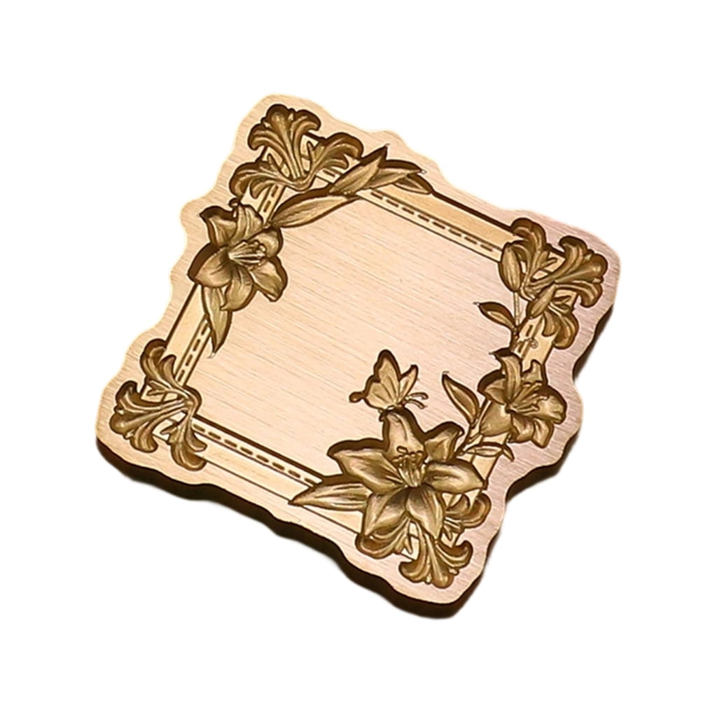 Brass Wax Seal Stamp Head Handmade Antique Embossing Seal Flower Frame ...