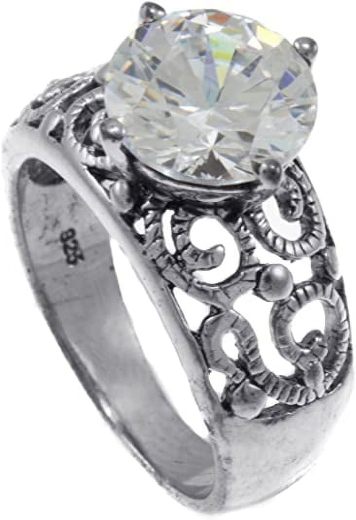 Antique Solitaire CZ Bling Iced Ladies Ring RL193 - Walmart.com