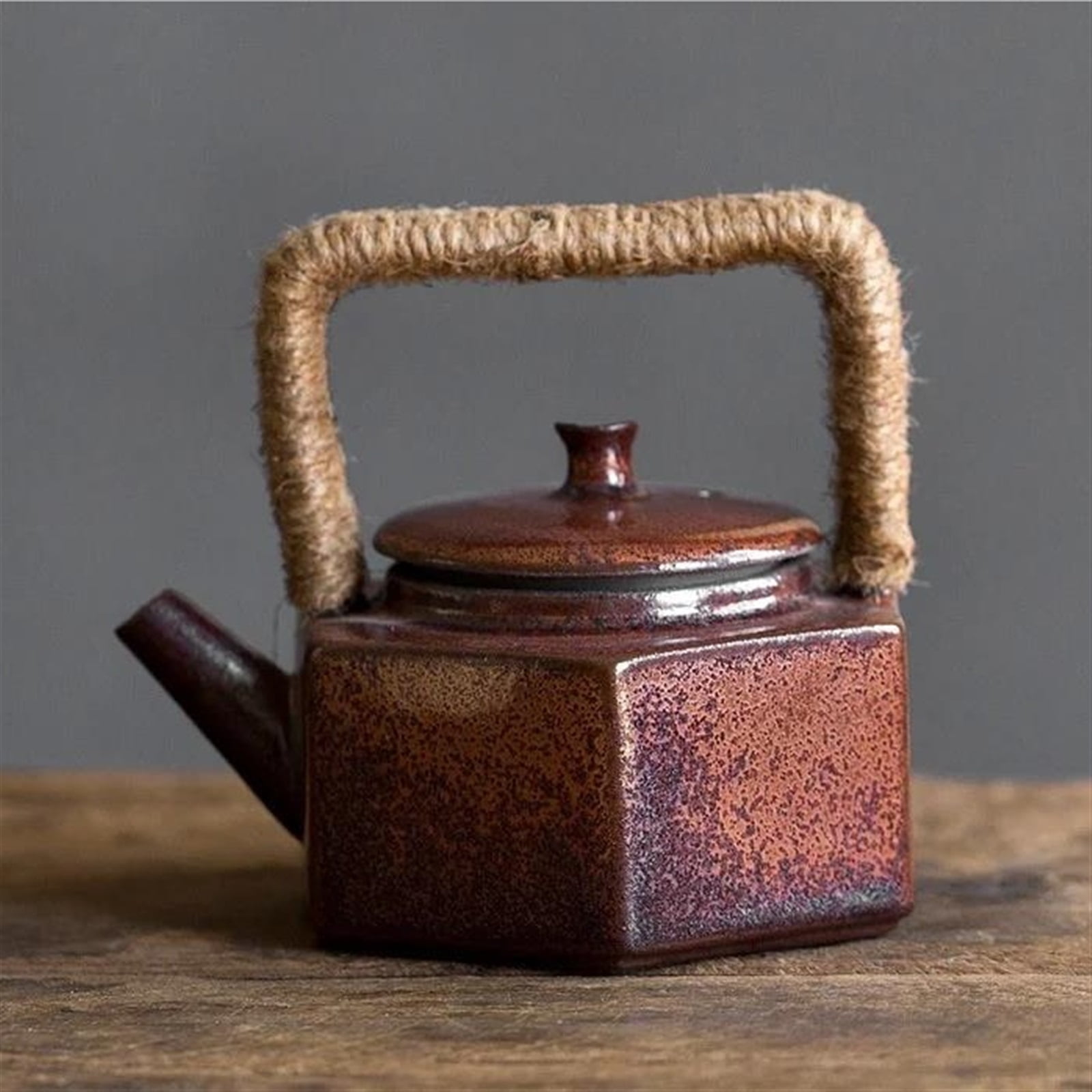 Antique Stoneware Loop Handled Teapot Old Ore Mud Porcelain Kung Fu Tea Set Handmade Teapot Tea ...