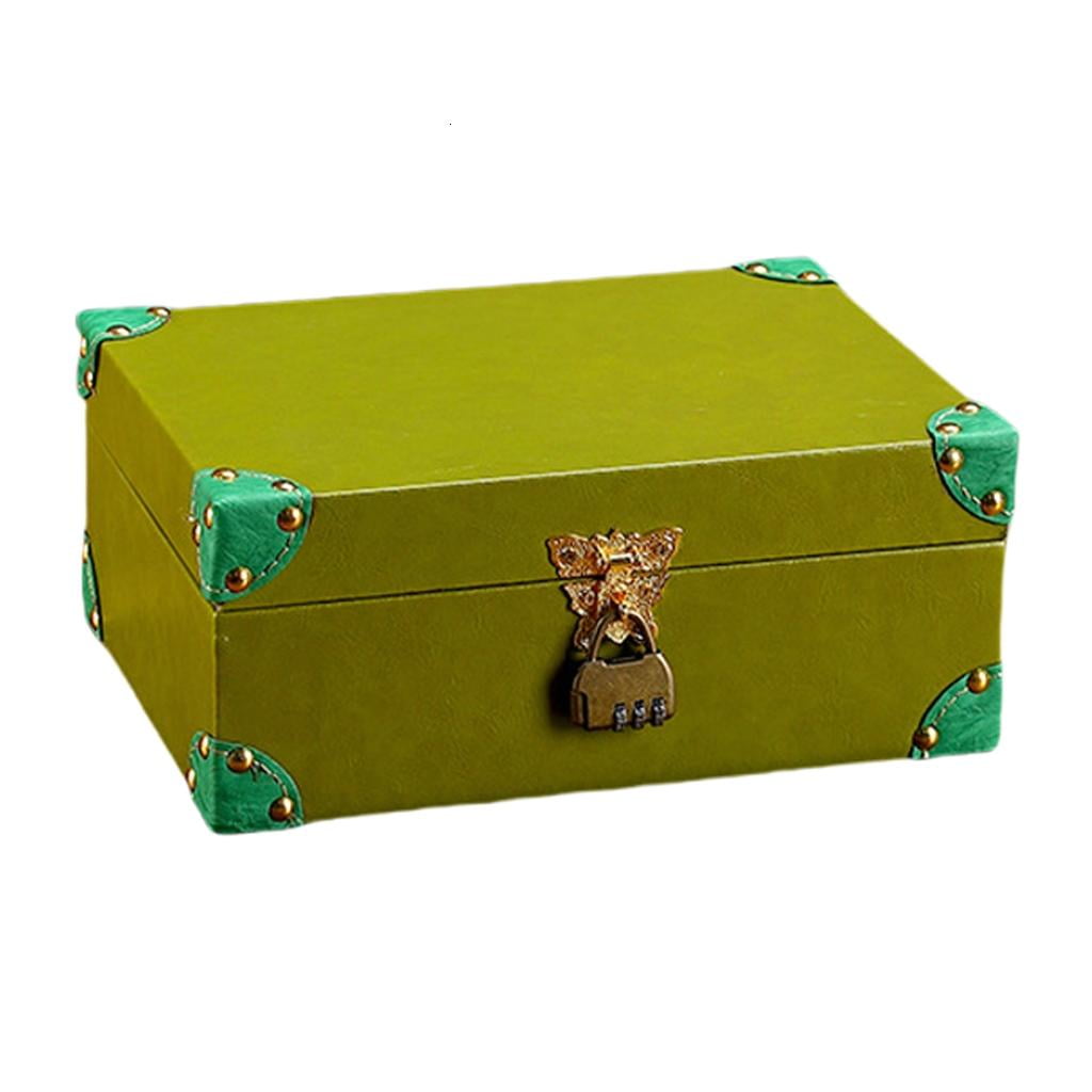 Antique Storage Chest Leather Wrapped Wooden Case For Coin Jewelry ...