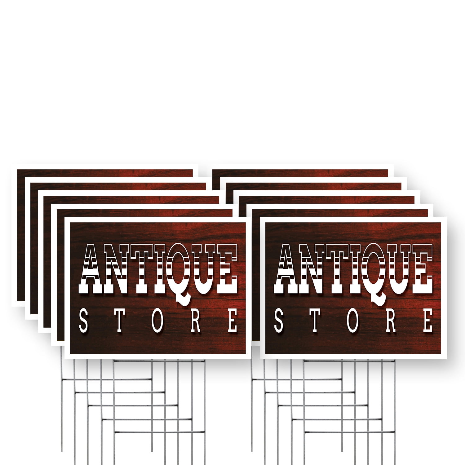 Antique Store Yard Sign 10 Pack of 18 Inch x 24 Inch Single Sided ...