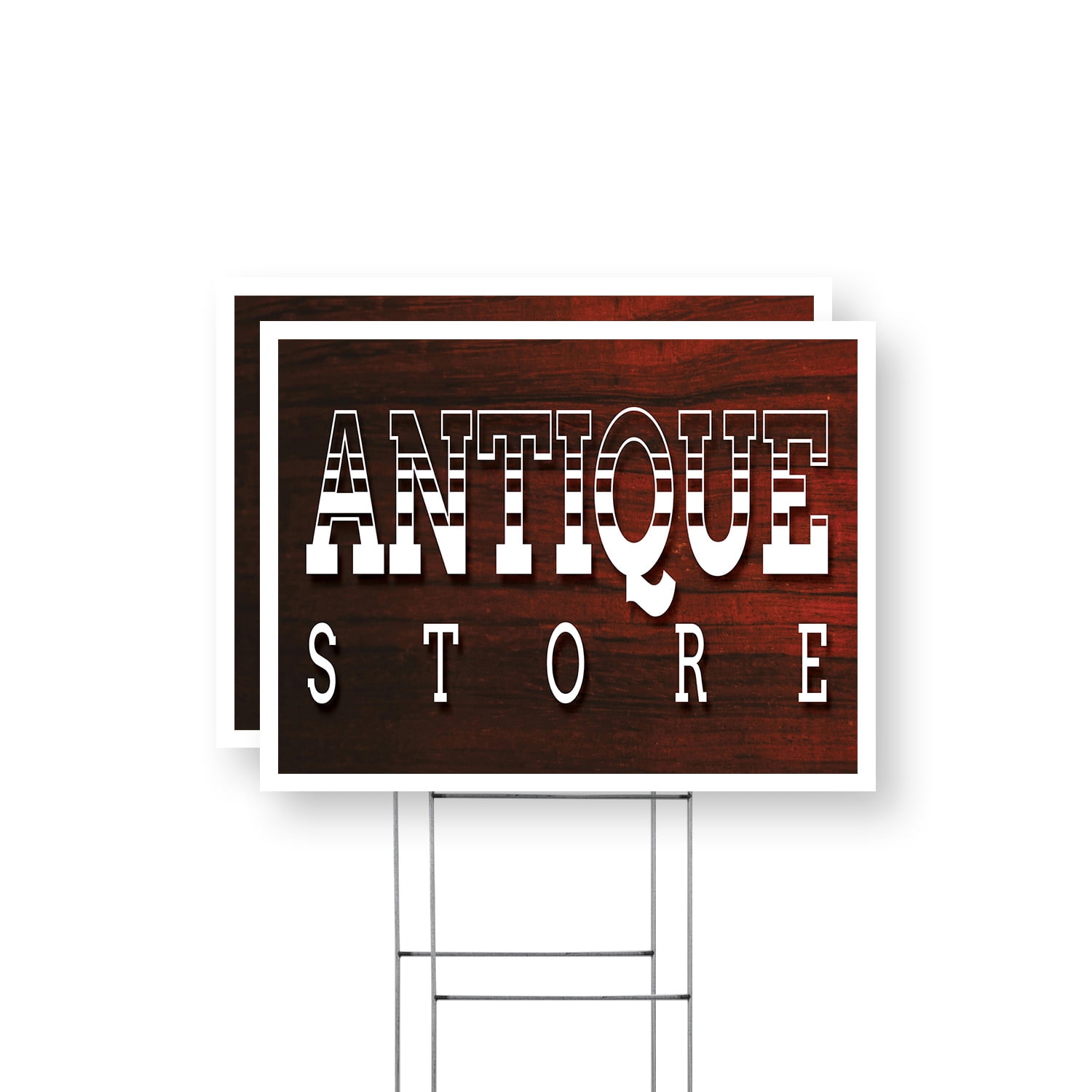 Antique Store Yard Sign 2 Pack of 18 Inch x 24 Inch Single Sided ...