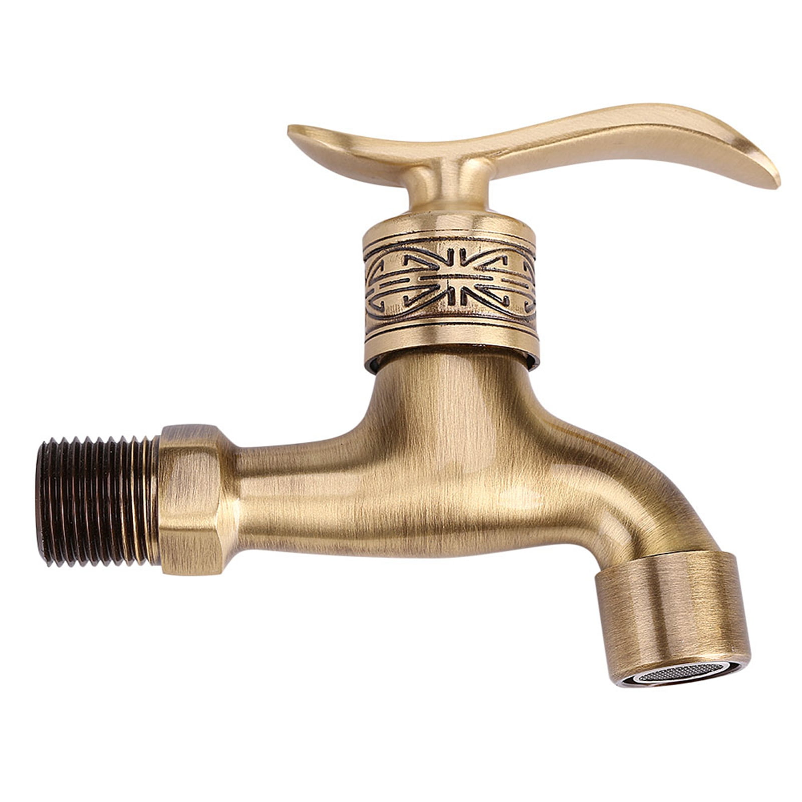 Antique Style Brass Faucet Wall Mount Laundry Washing Machine Cold ...