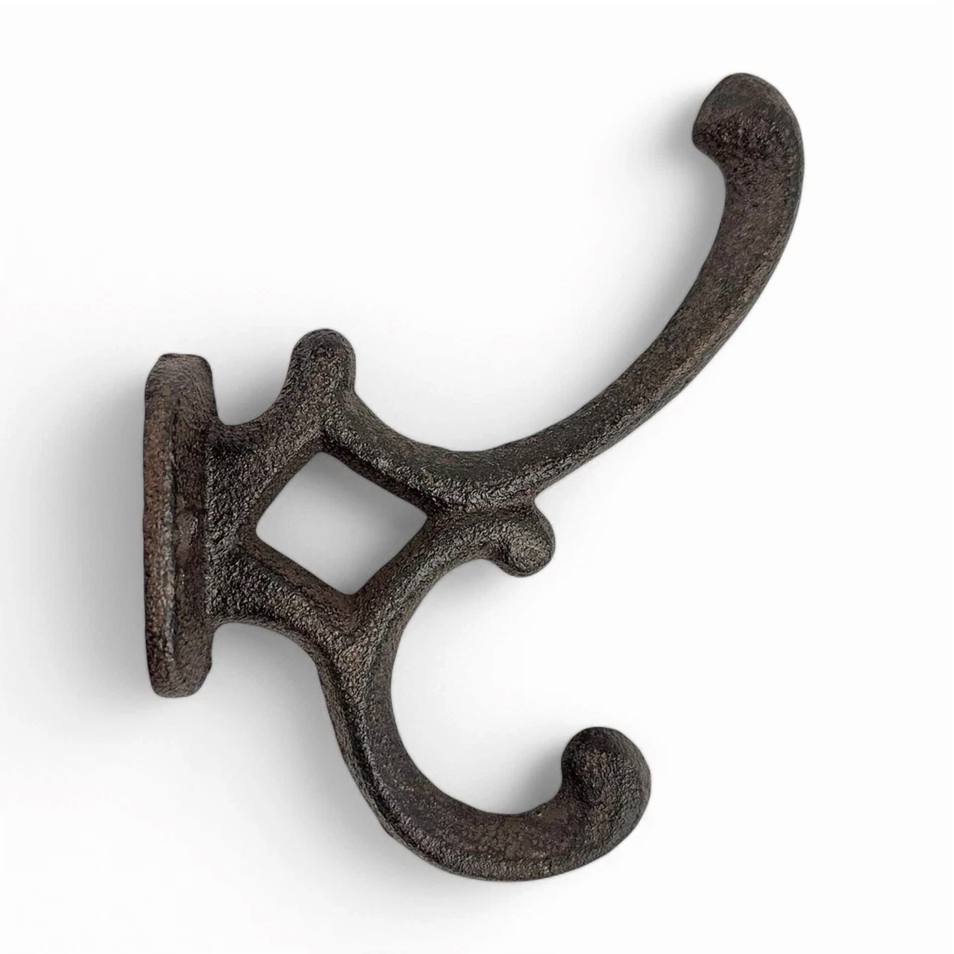 Antique Style Cast Iron Rustic Double Wall Hook Scrolls Coat Towel Key ...