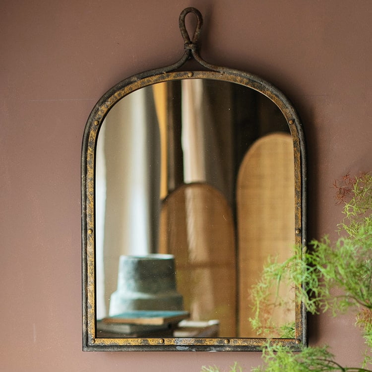 Antique Style Dark Iron Wall Mirror - Walmart.com