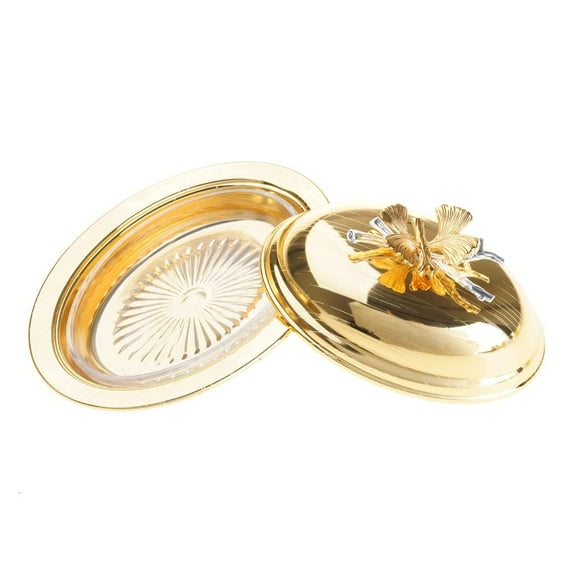 Antique Style Golden Metal Snacks Platter European Butter Dish Storage ...