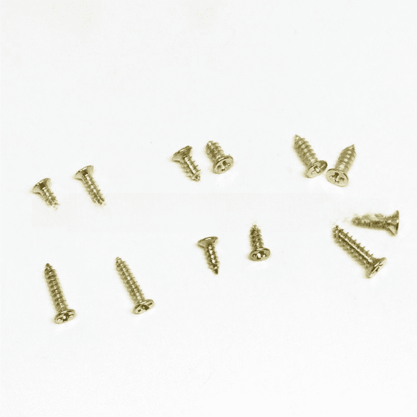 Antique Style Micro Screw Set, Solid Brass Wood Screws, Flat Countersunk Head, Phillips Drive ...