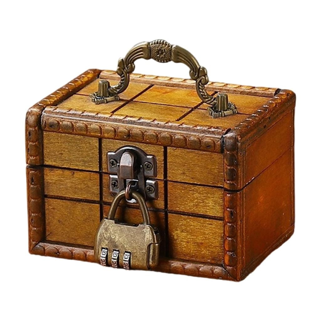 Antique Style Portable Wooden Storage Box With Handle For Jewelry ...