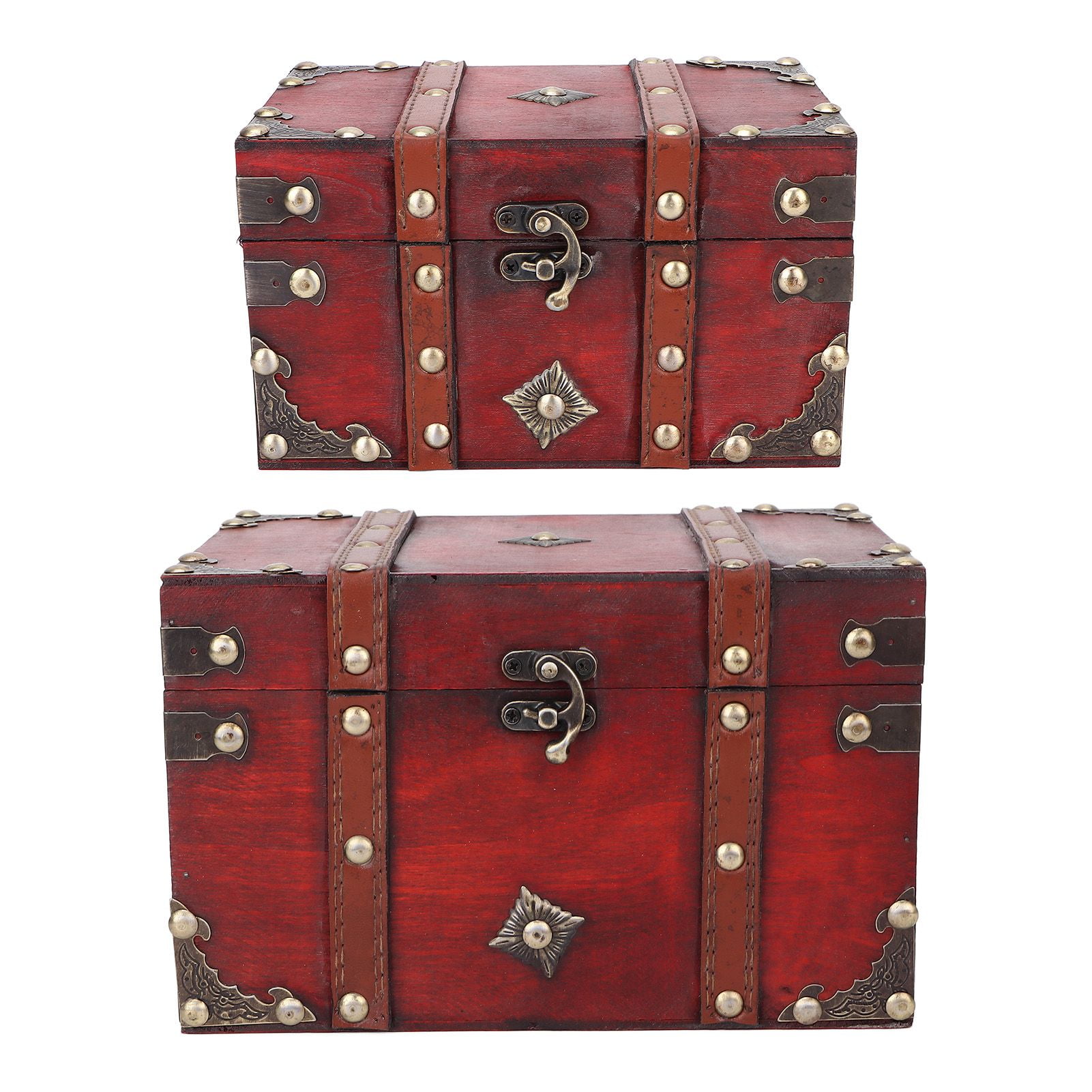 Antique Style Wooden Storage Boxes - 2 Pack, Multi-Functional Vintage ...