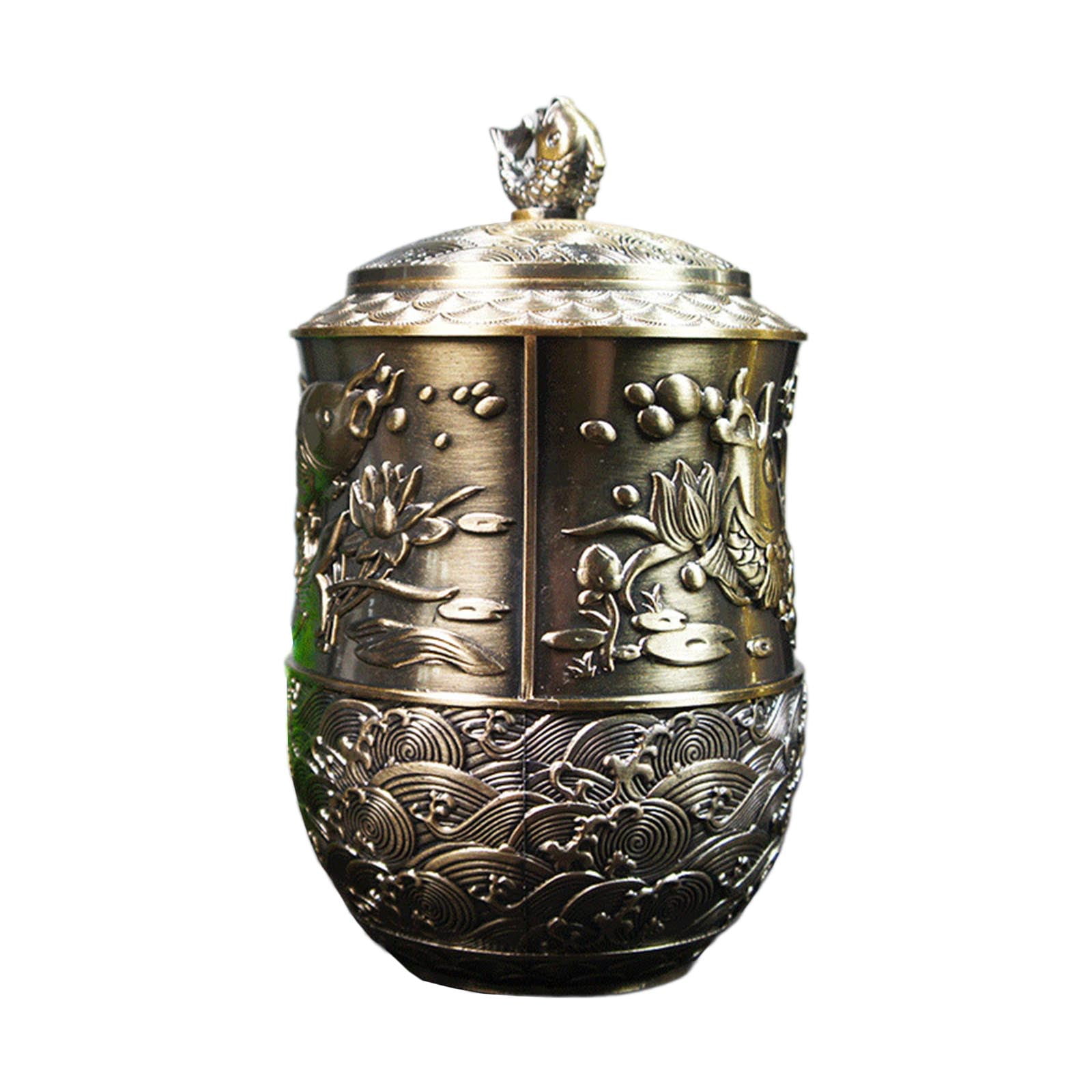 Antique Teas Canister with Lid Chinese Teas Organizers Tin for Kitchen ...