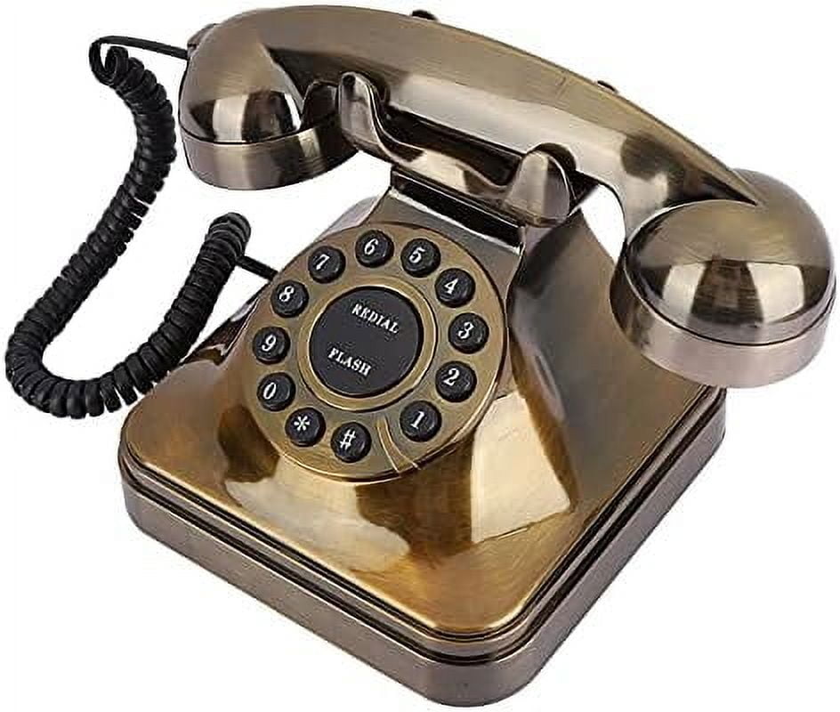 Antique Telephone, Bronze Vintage Retro Landline Phone Old Fashioned ...