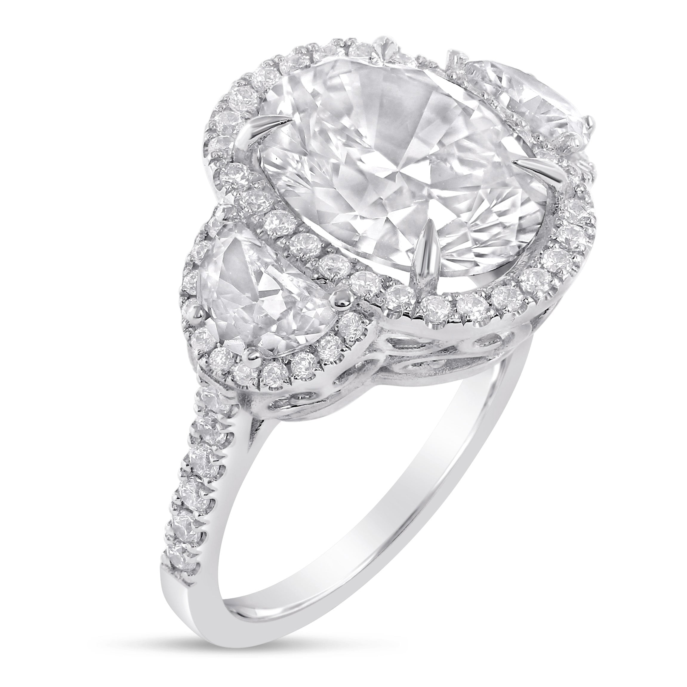 Antique Three Sided Asscher Cut Diamond Engagement Ring A19 - Walmart.com