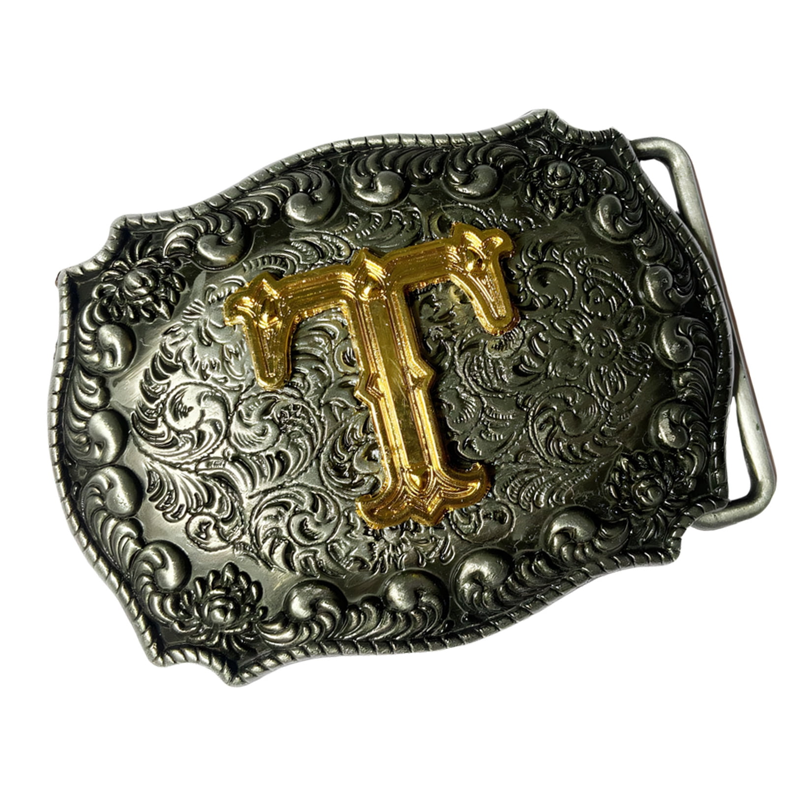 Antique Tone Letter Belt Buckle With Western Scroll Engraving in Alloy ...