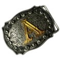 Antique Tone Letter Belt Buckle With Western Scroll Engraving in Alloy ...