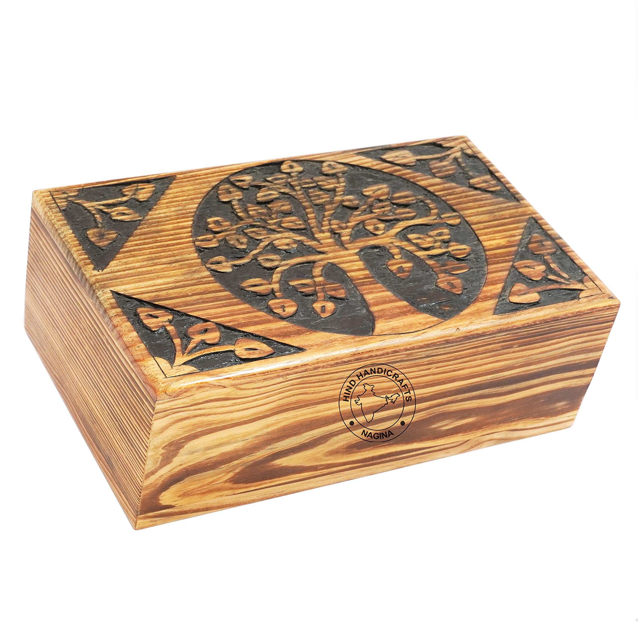 Antique Torched Wooden Box Funeral Cremation Urns for Human Ashes Adult ...