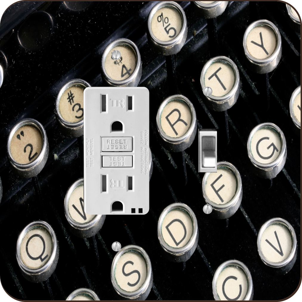 Antique Typewriter Close-Up - Toggle GFI Switch Plate Cover - Toggle ...