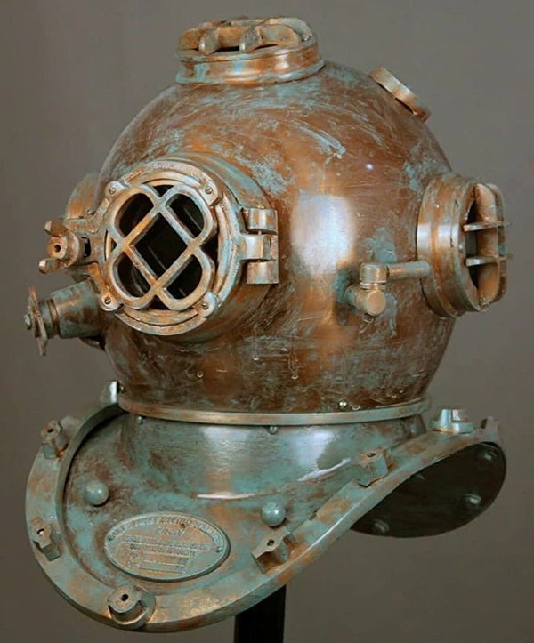 Antique U.S. Navy Mark V Diving Helmet - Steel & Brass Replica ...