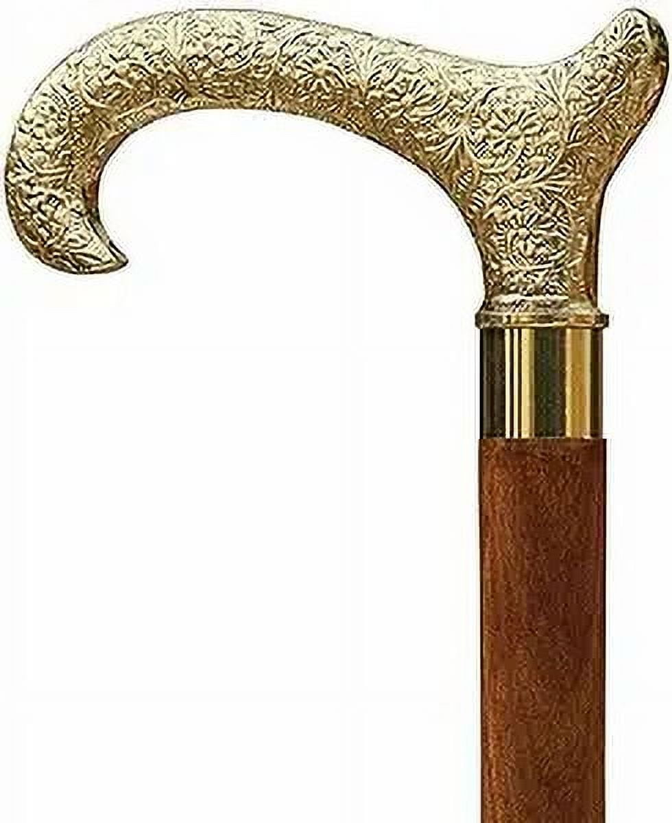 Antique Victorian Brass Walking Cane Vintage Style Solid Walking Stick ...