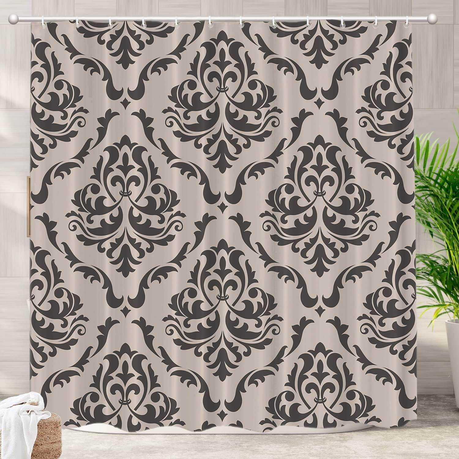 Antique Victorian Decor Shower Curtain, Damask Art Floral Gallery ...